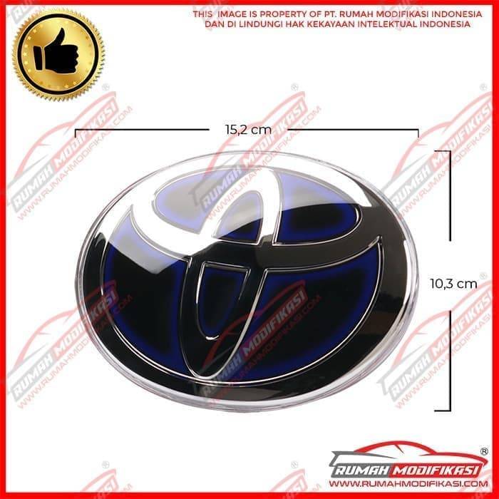 Jual EMBLEM - LOGO - TOYOTA HYBRID BLUE - 15 CM