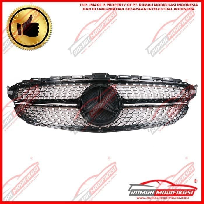 Grill W205 Diamond Grill W205 Mercedes Benz C-Class ABS Injection