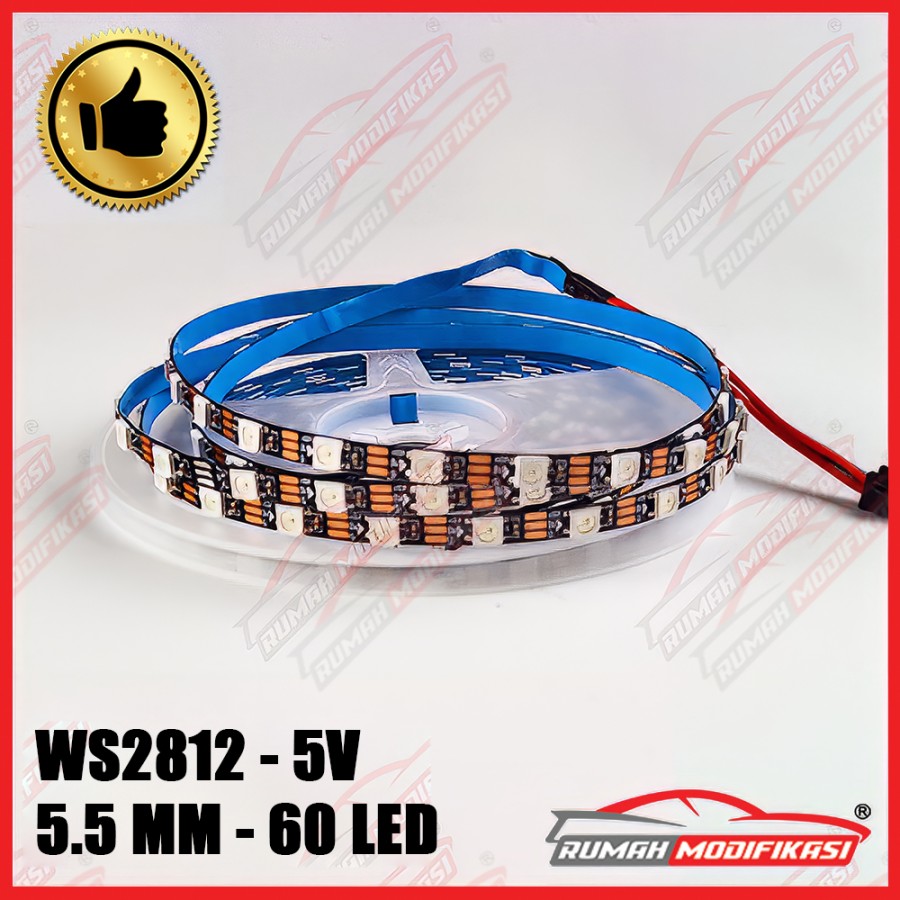 Jual LED STRIP - RGB - 5.5MM - 60 LED - WS2812 5V - 1 Meter